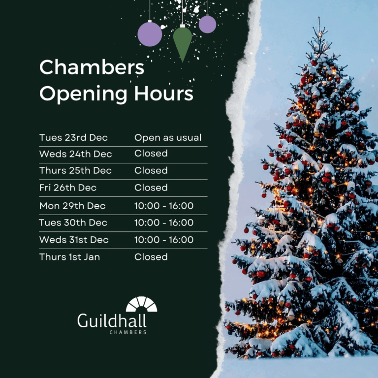 Guildhall Chambers Christmas Opening Hours 2025 - Guildhall Chambers